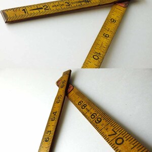 Vintage SPARTON Extension Rule Folding Wood Ruler 72" USA Heavy Duty ...
