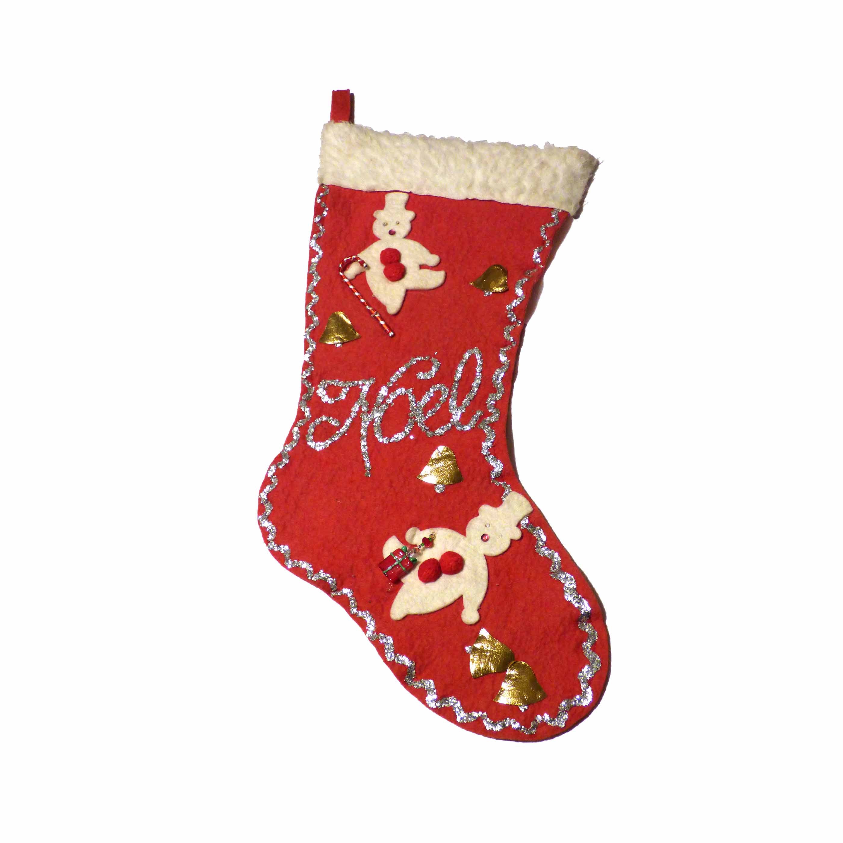 1950s Homemade Red Felt Christmas Stocking Snowman W/ Gift - Etsy