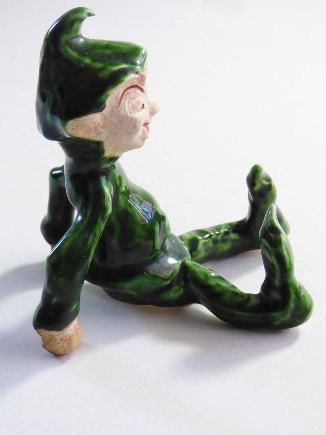 1940s Green Seated Elf by Ceramicraft Pixie Sprite Figurine - Etsy