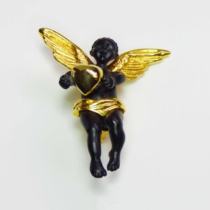 Black African American Guardian Cherub Angel Pin Brooch by Coreen ...