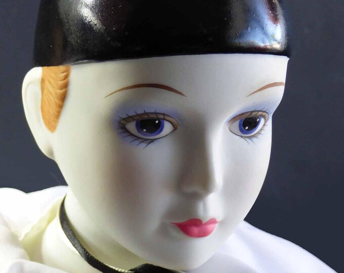 Large French Pierrot Love Music Box Doll Plays Au Clair De La Lune ...