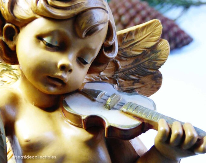 Vintage Simonetti Fontanini Large Italian 8" Cherub Angel With Violin ...