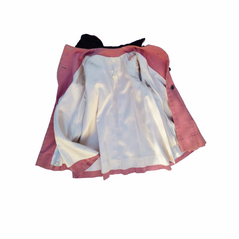 1950s Deep Rose Pincord Pinwale Needlecord Corduroy and Black - Etsy