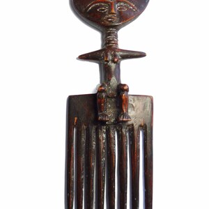 Vintage African Comb Finely Carved Hardwood Primitive Tribal Art ...
