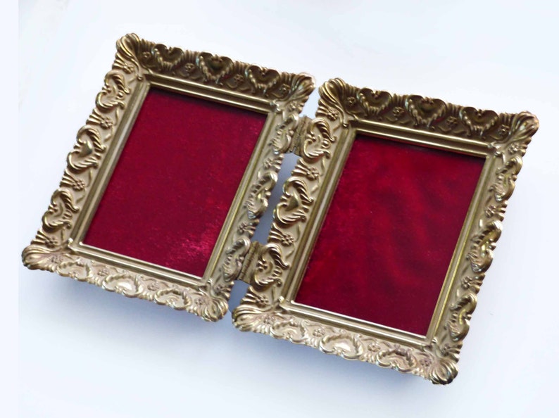 Gold Toned Metal Mid Century Photo Frames Glass Fronts - Etsy