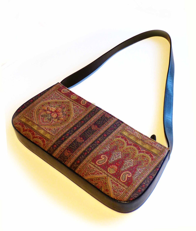 Brahmin 1990s Gaby Black Rialto Woven Tapestry Handbag - Etsy