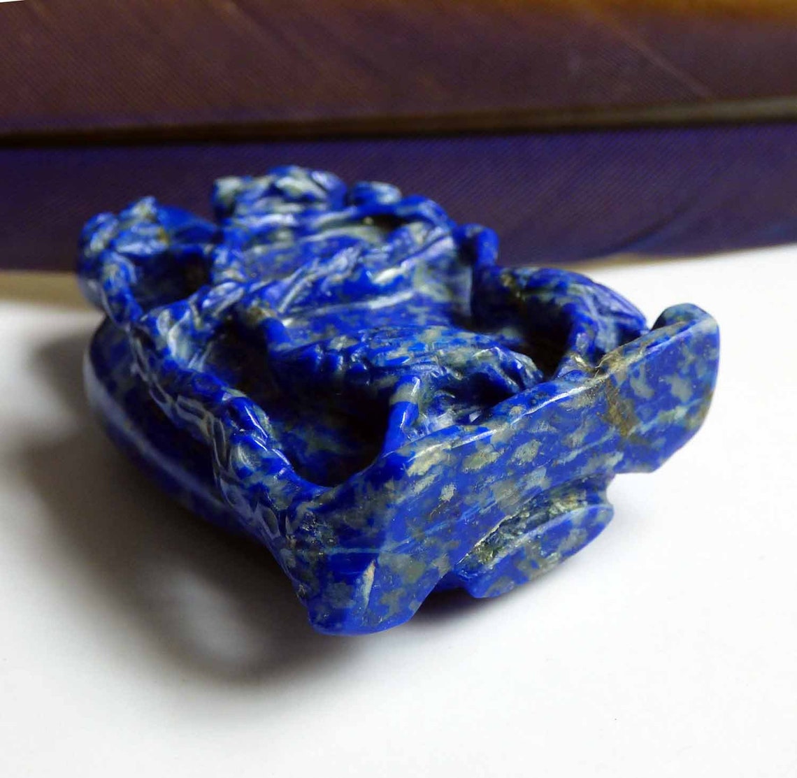Carved Chinese Gemstone Lapis Lazuli Snuff Bottle W/ Two - Etsy
