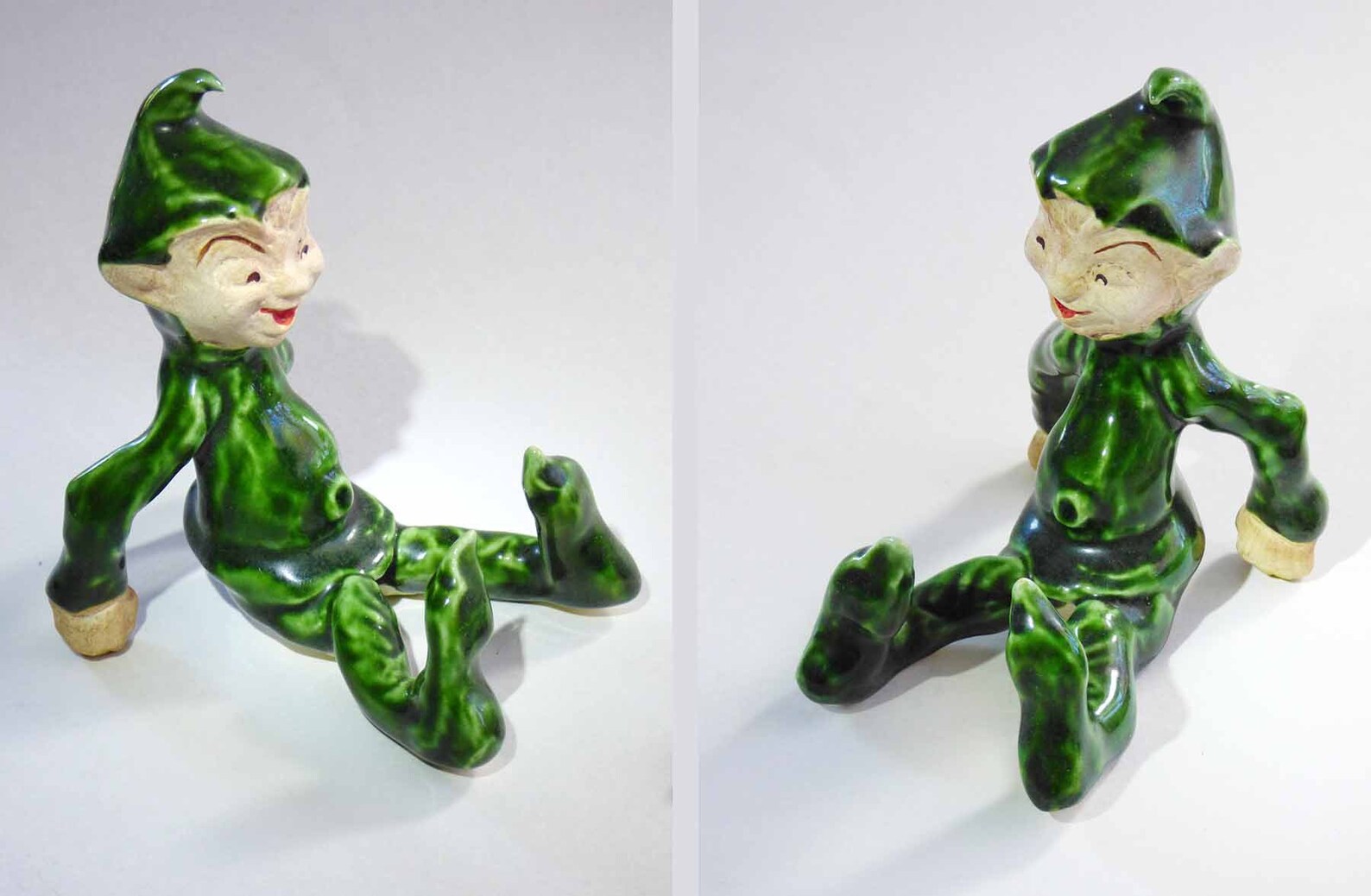 1940s Green Seated Elf by Ceramicraft Pixie Sprite Figurine - Etsy