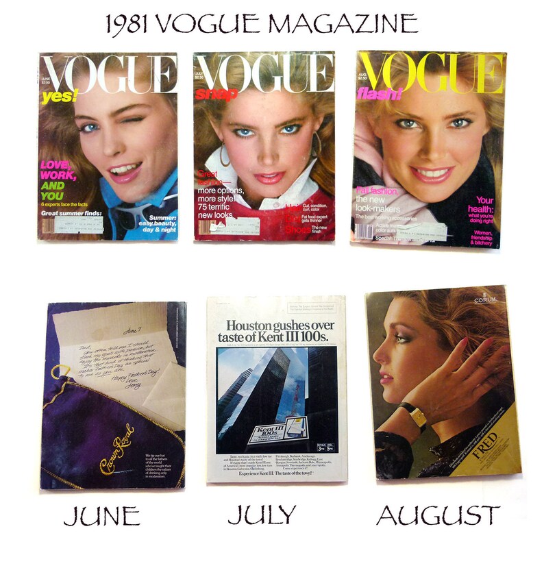 1981 American VOGUE MAGAZINE Full Back Issues with Inserts 10 | Etsy