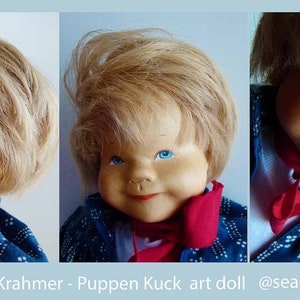 PAUL Hand Carved Wood Krahmer Puppen Kuck in Die Welt Art Doll Limited ...