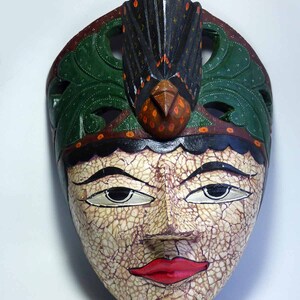 BALINESE Decorative Javanese Dance Mask Vintage Carved Wood Indonesian ...