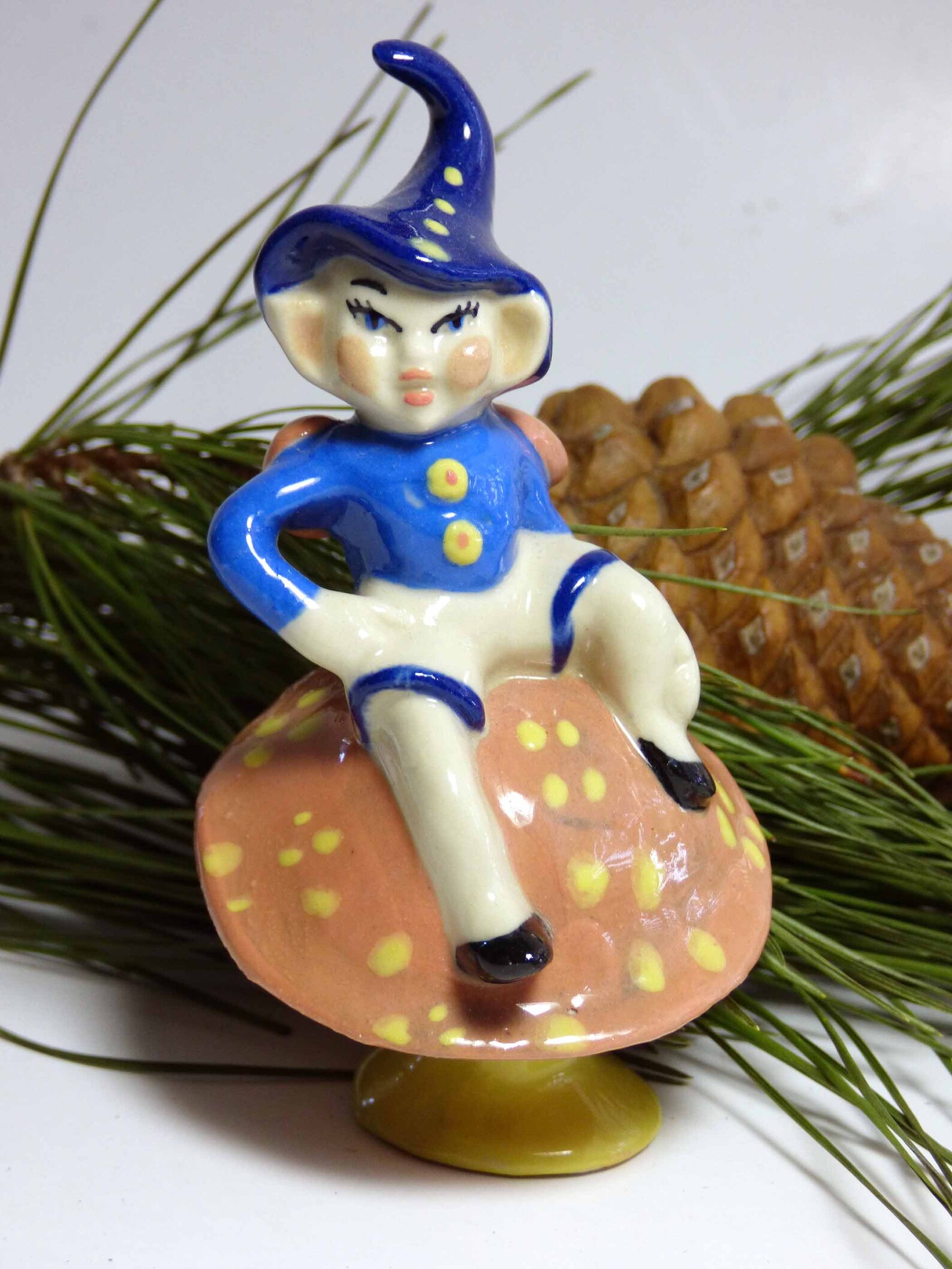 Pixie Fairy Seated on a Toadstoolvintage 1950s Ceramic Arts | Etsy