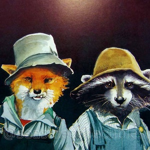 Brer Fox & Brer Coon Color Lithograph Book Art by Artist Barry | Etsy