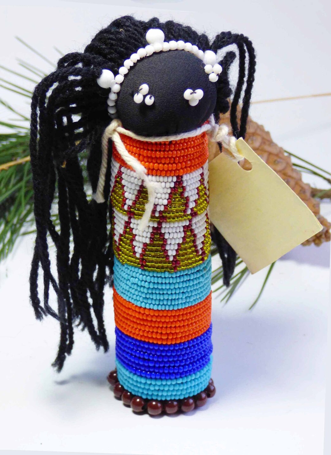 Vintage SANGOMA DOLL South African Zulu African Glass Seed Bead ...