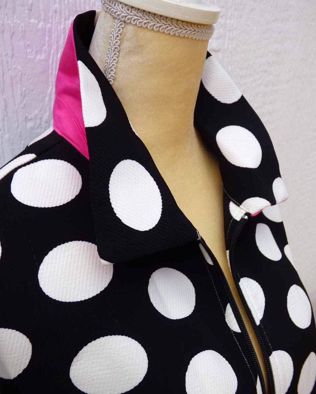 Designer Jack Zyman BEREK Asymmetrical Zip Trapeze Black Coat Dress ...