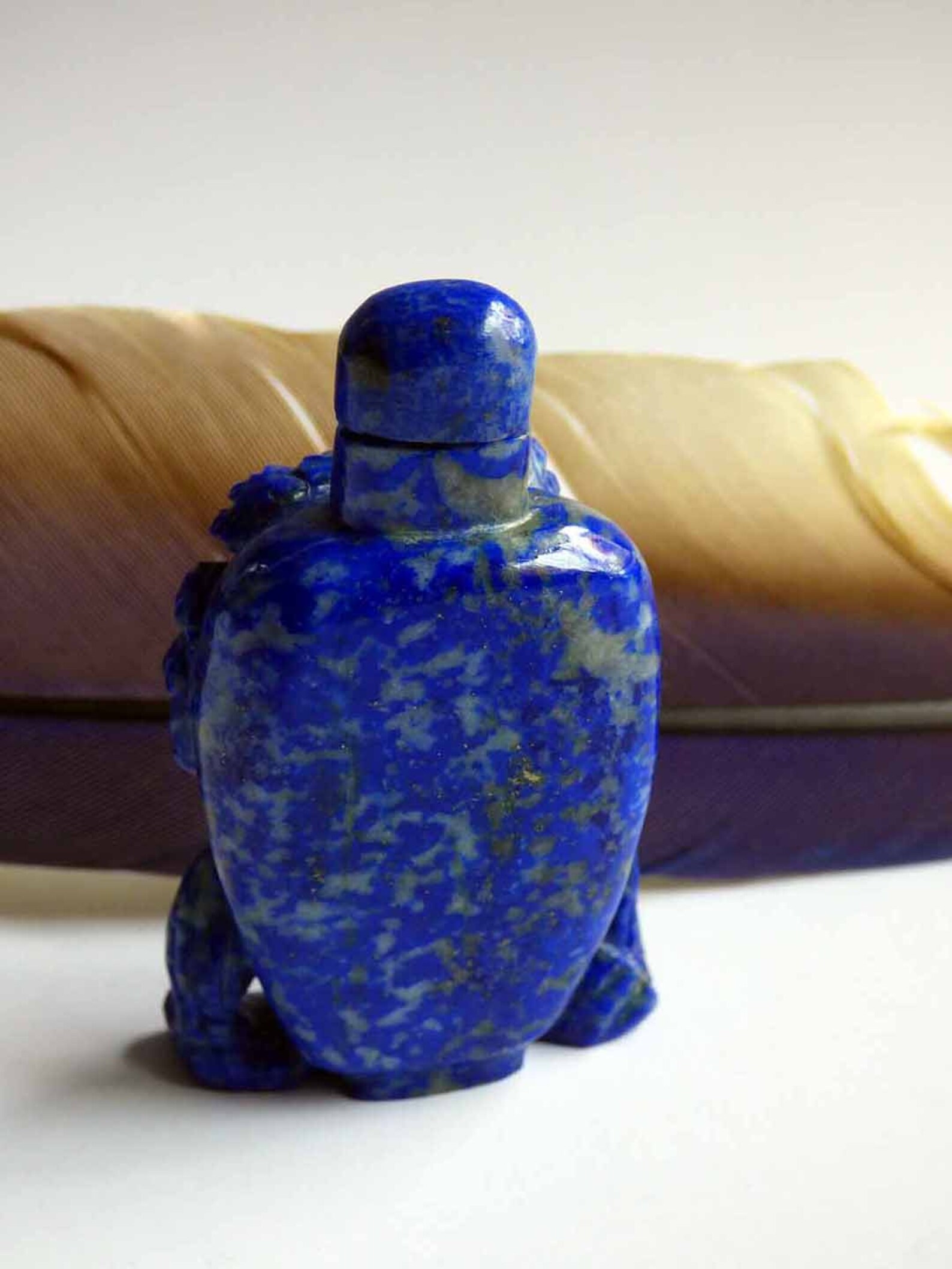 Carved Chinese Gemstone Lapis Lazuli Snuff Bottle W/ Two - Etsy