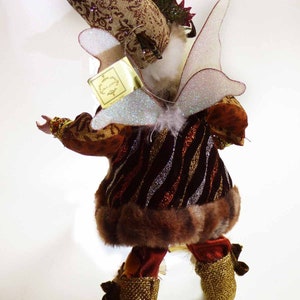 VINTAGE Mark Roberts Christmas Pheasant Feather Opulent Brocade Santa ...