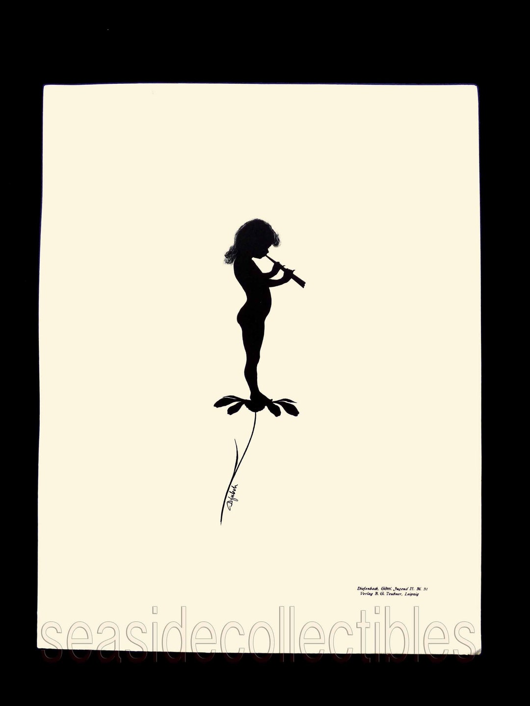 Standing Nymph Playing Flute DEVINE YOUTH by K. Wilhelm Diefenbach ...