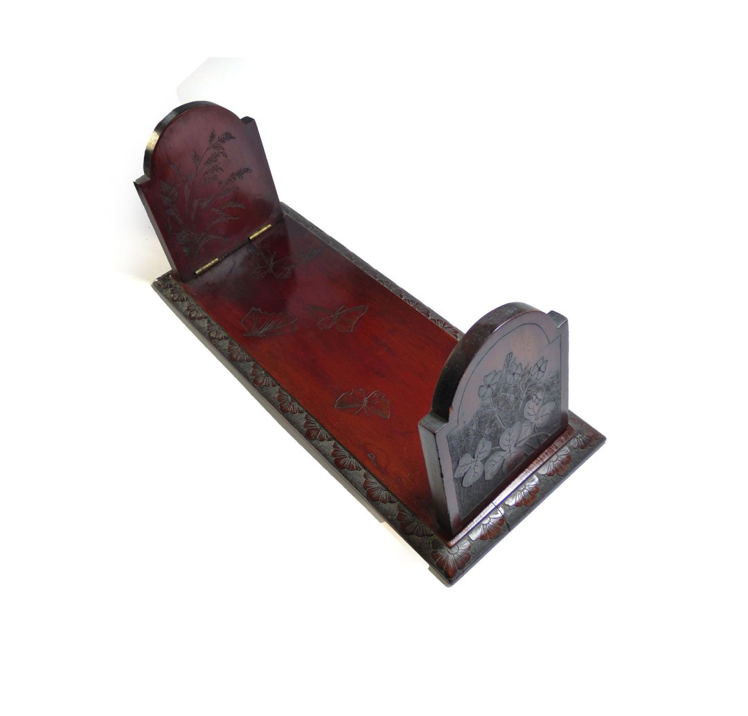 Antique Wood Carved Victorian Folding Bookshelf Tabletop Shelf ...