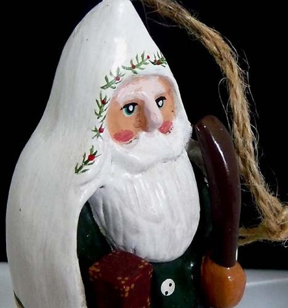 Carver Artist RANDY TATE Vintage Woodland Folk Art Santa | Etsy