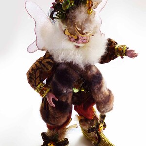 VINTAGE Mark Roberts Christmas Pheasant Feather Opulent Brocade Santa ...