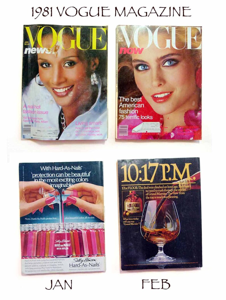 1981 American VOGUE MAGAZINE Full Back Issues with Inserts 10 | Etsy