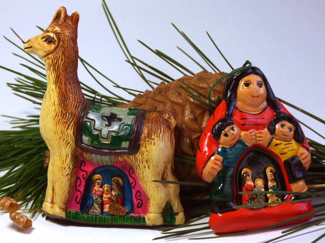 Vintage Peruvian Handicraft Folk Art Ceramic Christmas Nativity Scene ...