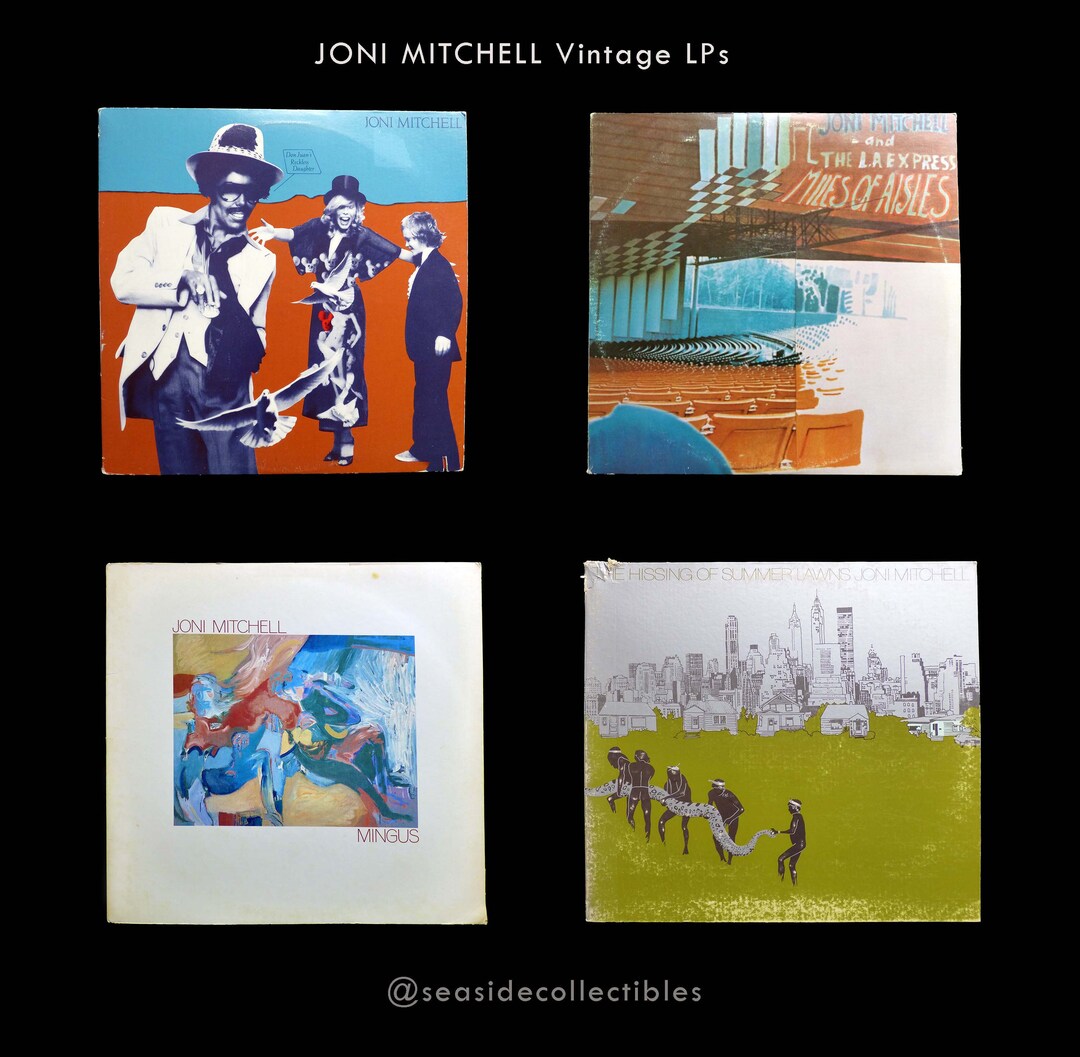 First PRESS Joni Mitchell Vinyl Asylum Lps Miles Aisles AB-202 Hissing ...