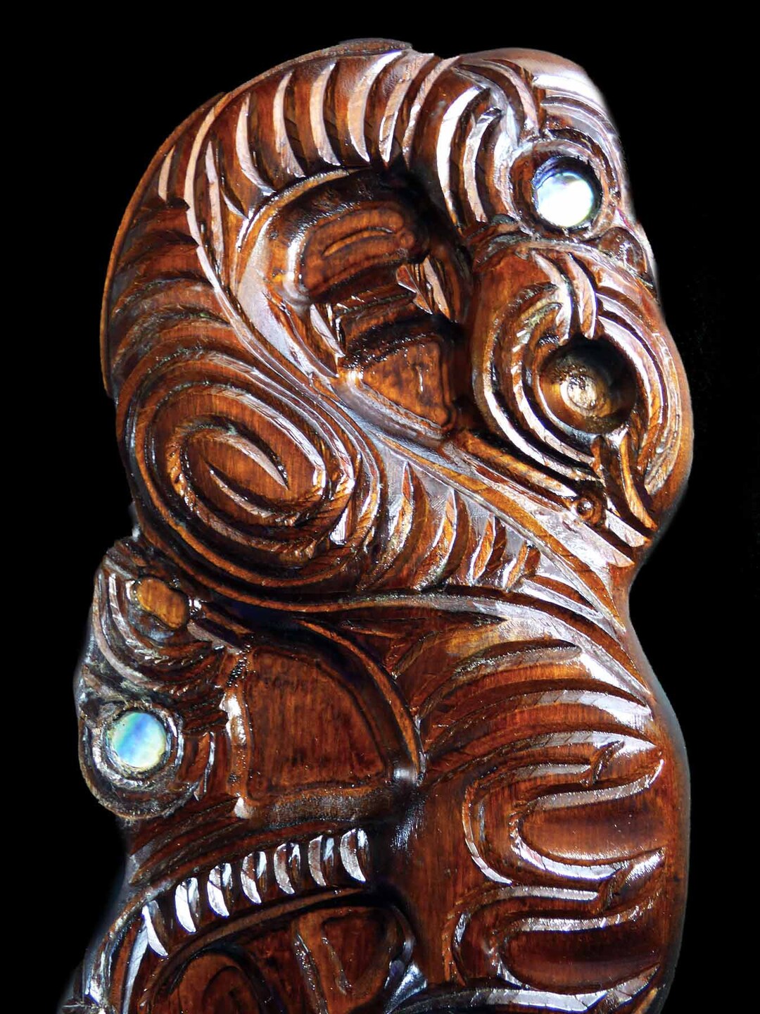 Manaia Matau Artist Signed Polynesian Wood Carving Vintage New - Etsy