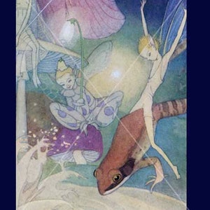 Dorothy Lathrop 1931 the FAIRY CIRCUS Fairy Diving While Riding a Frog ...