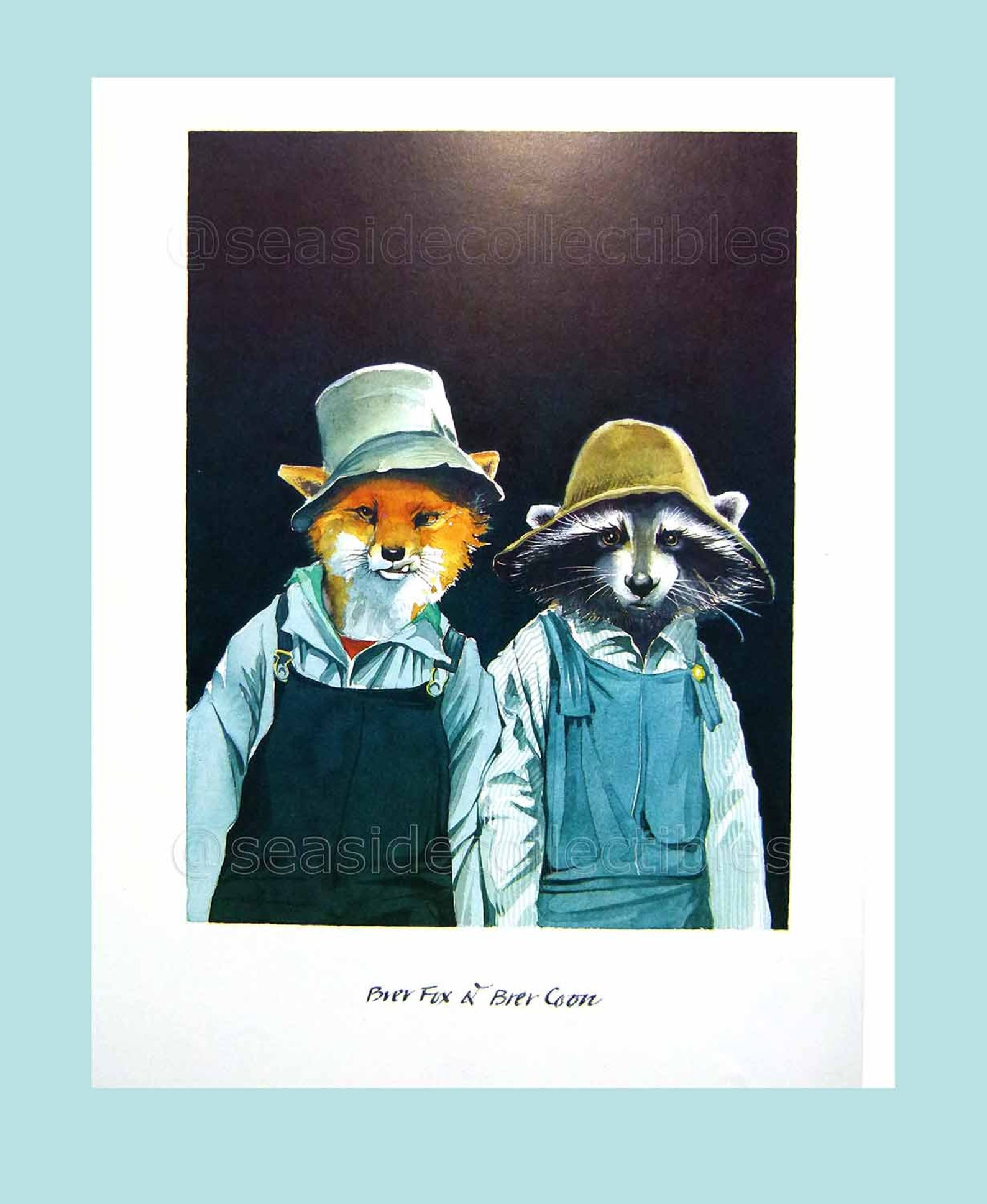 Brer Fox & Brer Coon Color Lithograph Book Art by Artist Barry | Etsy