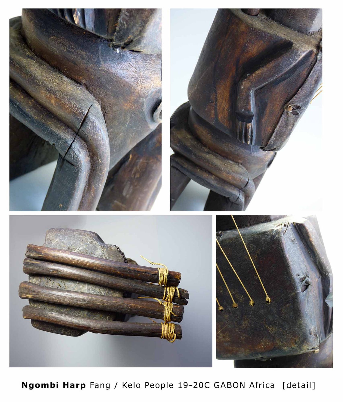 Ngombi Harp Fang Kelo People Harp GABON Africa Seated Woman | Etsy