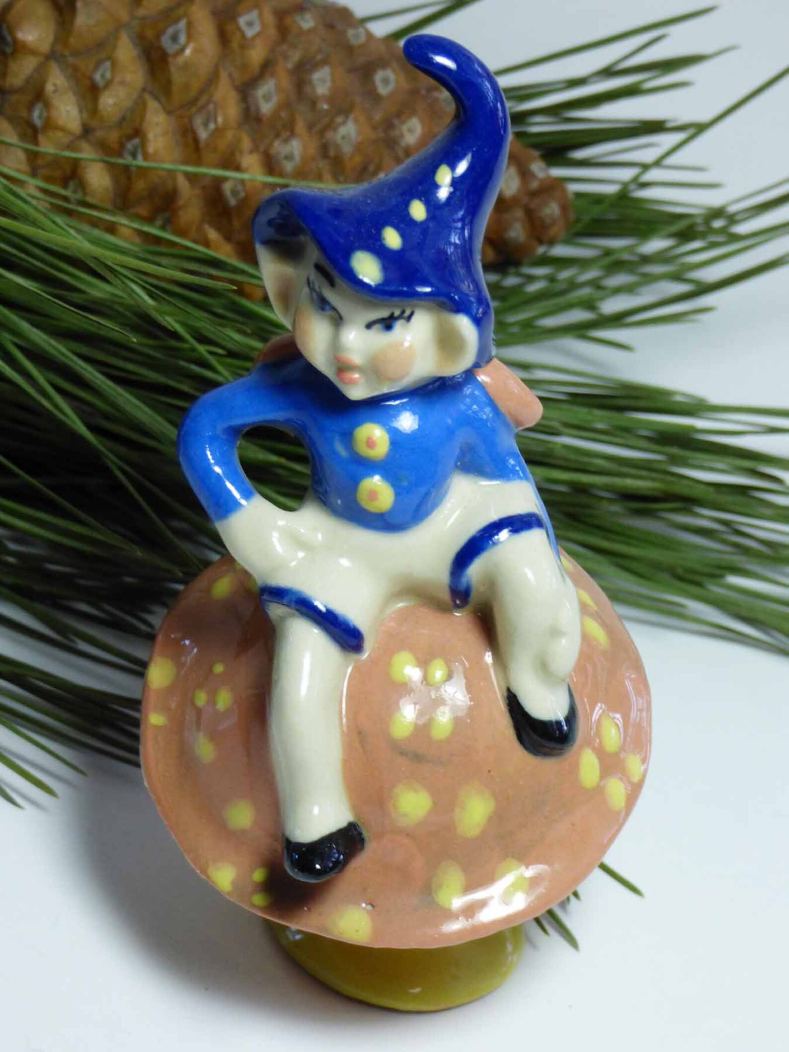 Pixie Fairy Seated on a Toadstoolvintage 1950s Ceramic Arts | Etsy