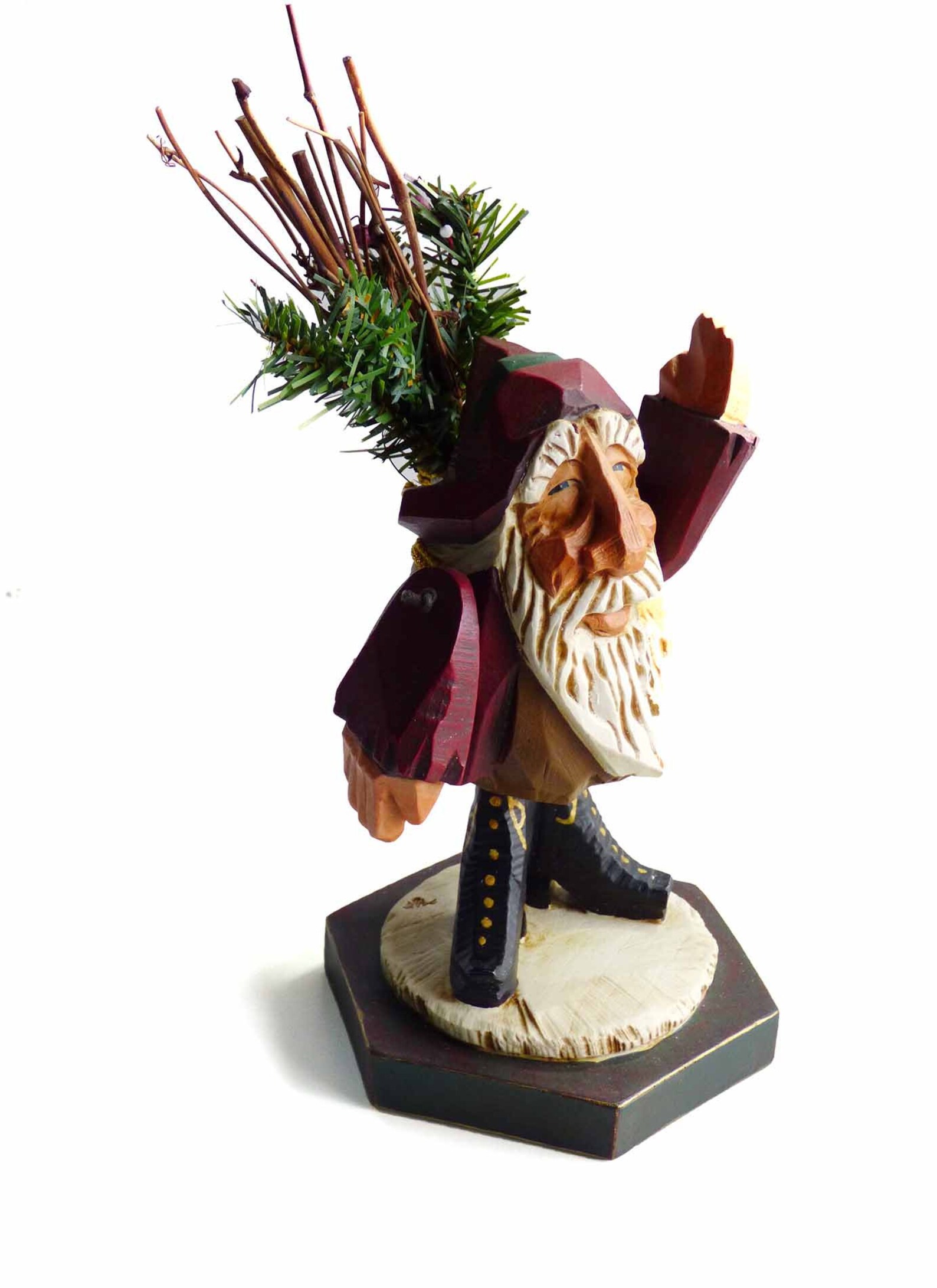 SIGNED by Carver David Frykman HELLO Jointed Santa W/ Twig - Etsy