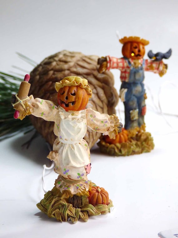 Mr Mrs Scarecrows Lighted Halloween Decor by Department 56 - Etsy