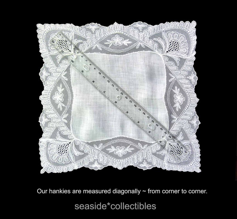 Lot of Two 2 Irish Linen Handkerchiefs Crochet Lace Double | Etsy