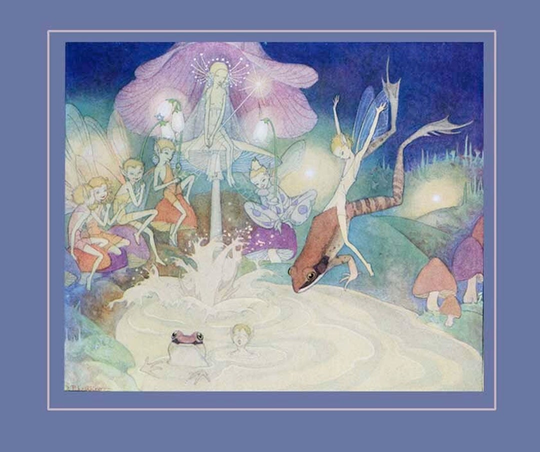 Dorothy Lathrop 1931 the FAIRY CIRCUS Fairy Diving While Riding a Frog ...
