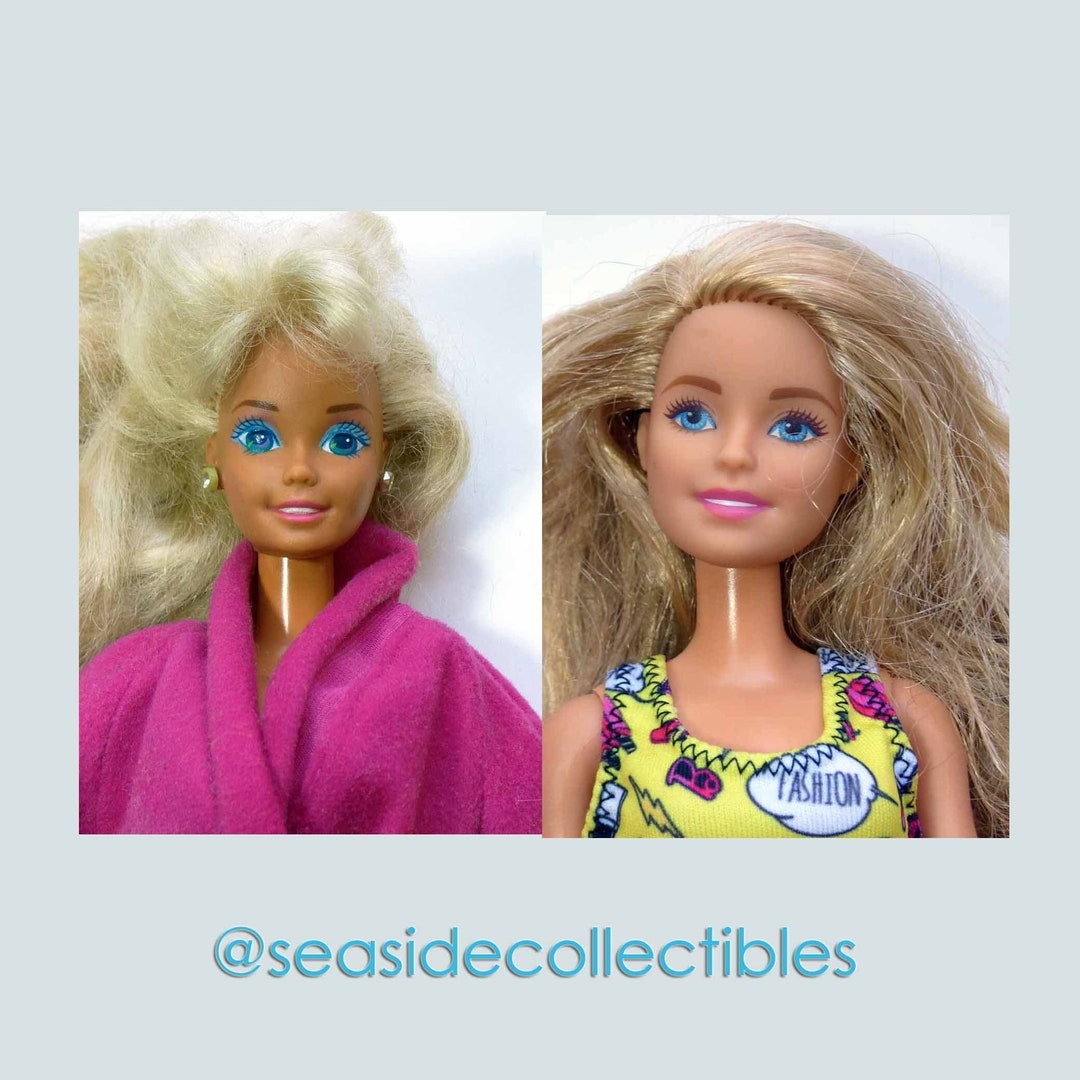 BARBIE Dolls Lot Evolution of the Face Mold 1970s 2000s Blonde Blue ...