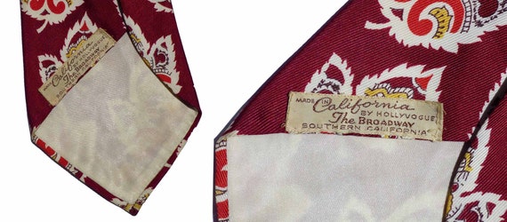 Early 1940s Fire Starter Necktie Made in California b… - Gem