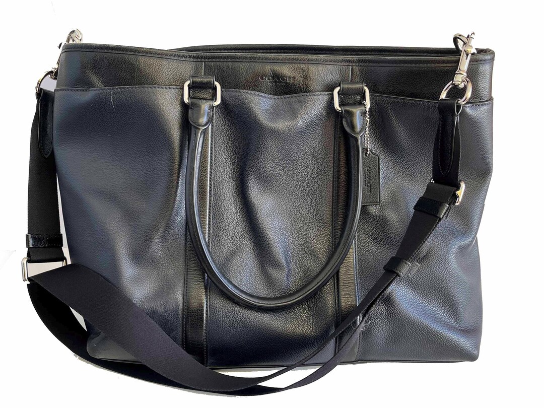 Coach Shopper Business Laptop Bag 5332 Series Soft Black Deep Blue ...