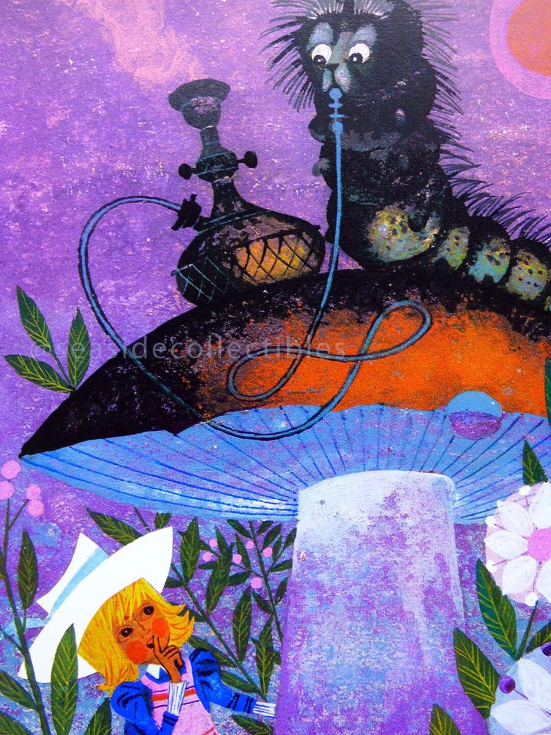 The Caterpillar Smoking a Hookah W/ Alice in Wonderland Mid Century ...
