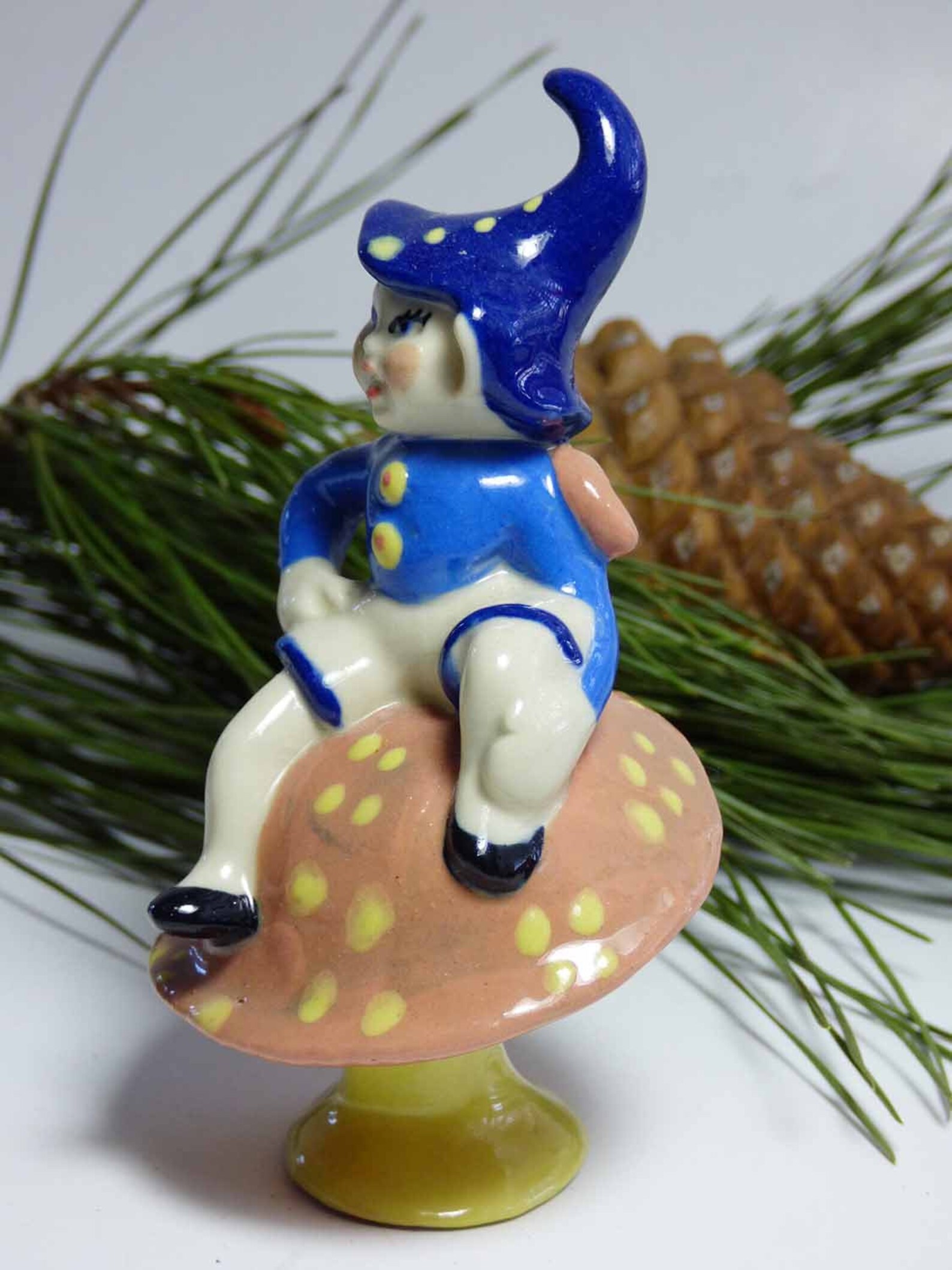 Pixie Fairy Seated on a Toadstoolvintage 1950s Ceramic Arts | Etsy