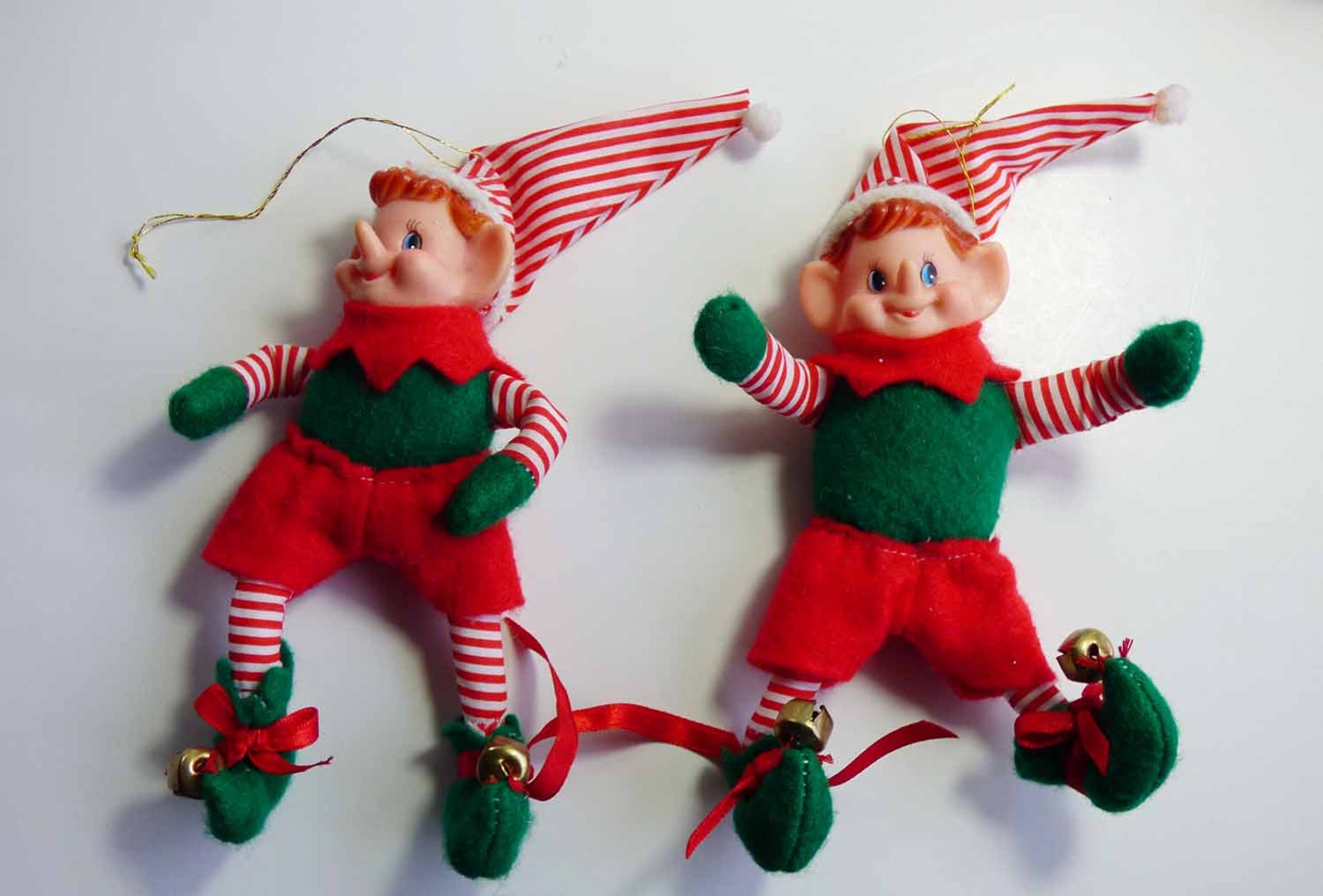 2 Vintage Fun Loving Pixie Ginger Elves in Red Candy Stripe | Etsy