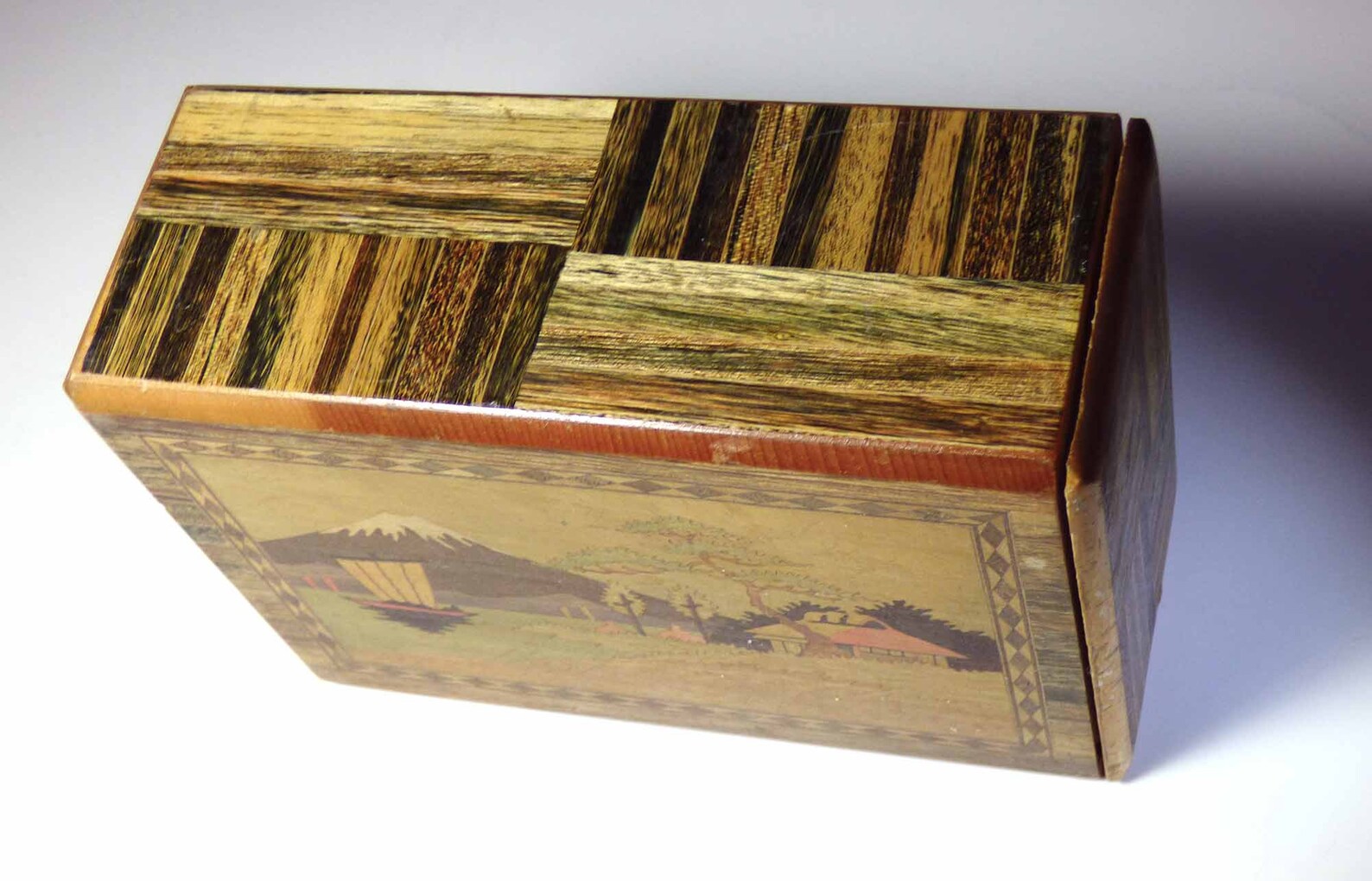 Antique Hakone Inlaid Wood Puzzle Box P. D. G. Japanese Zougan | Etsy