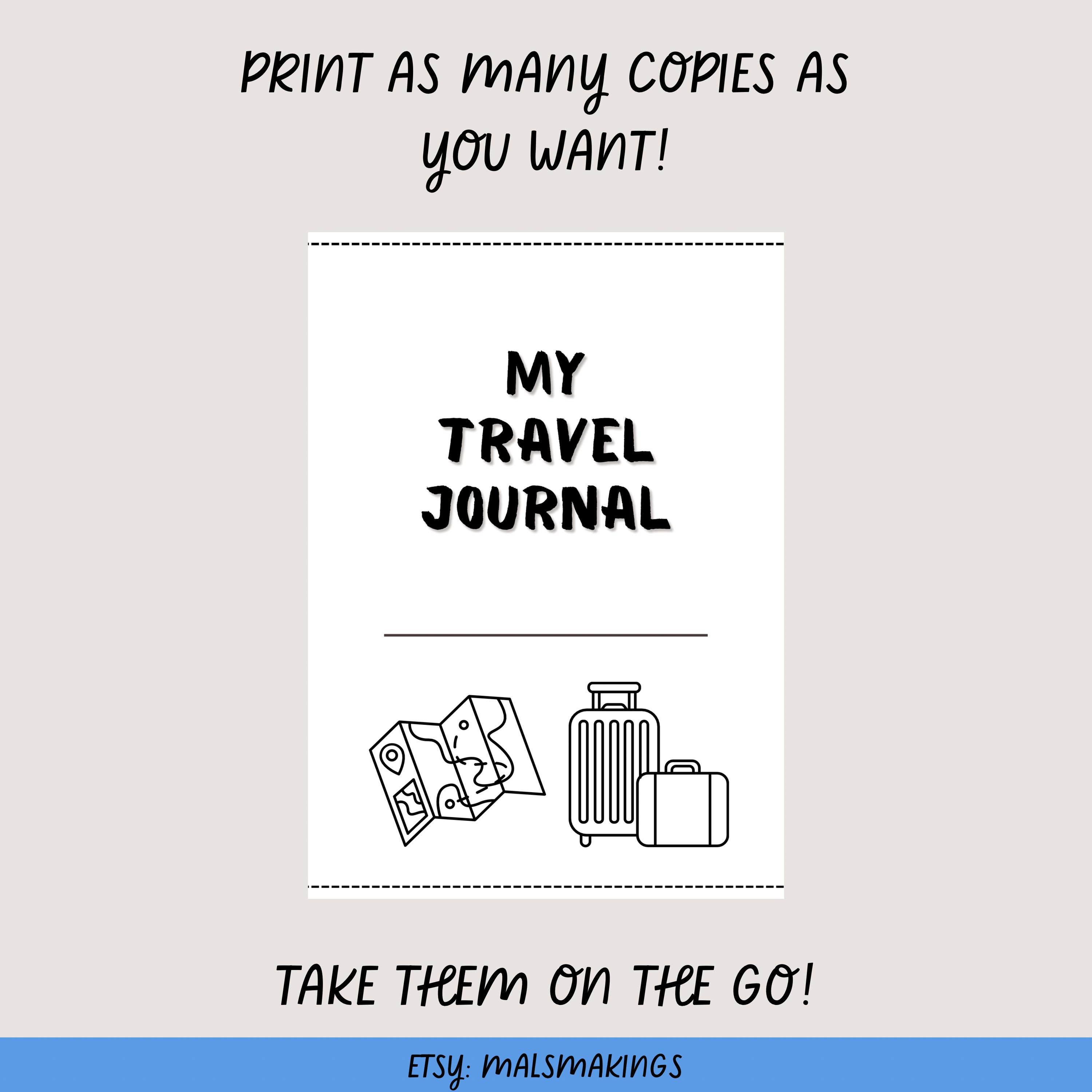 Printable Travel Journal | Kids Travel Memory Book - Etsy