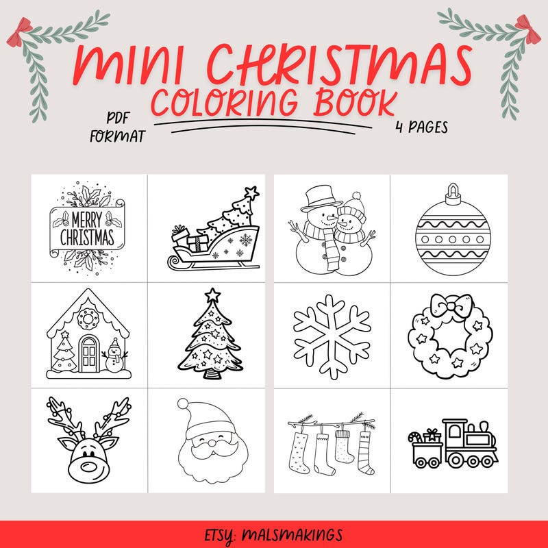 Mini Coloring Book - Etsy