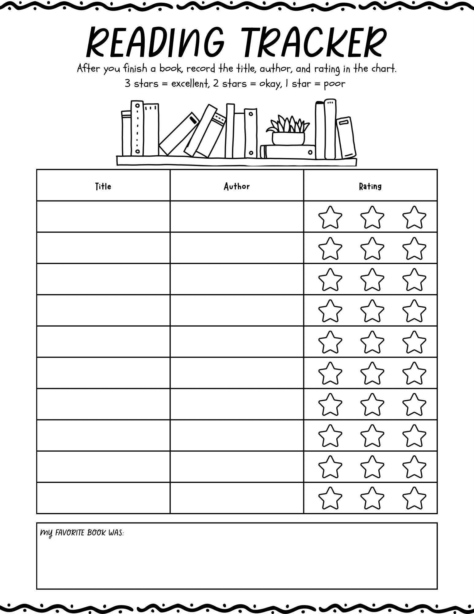 Reading Tracker Printable | Reading Tracker for Kids | Printable ...