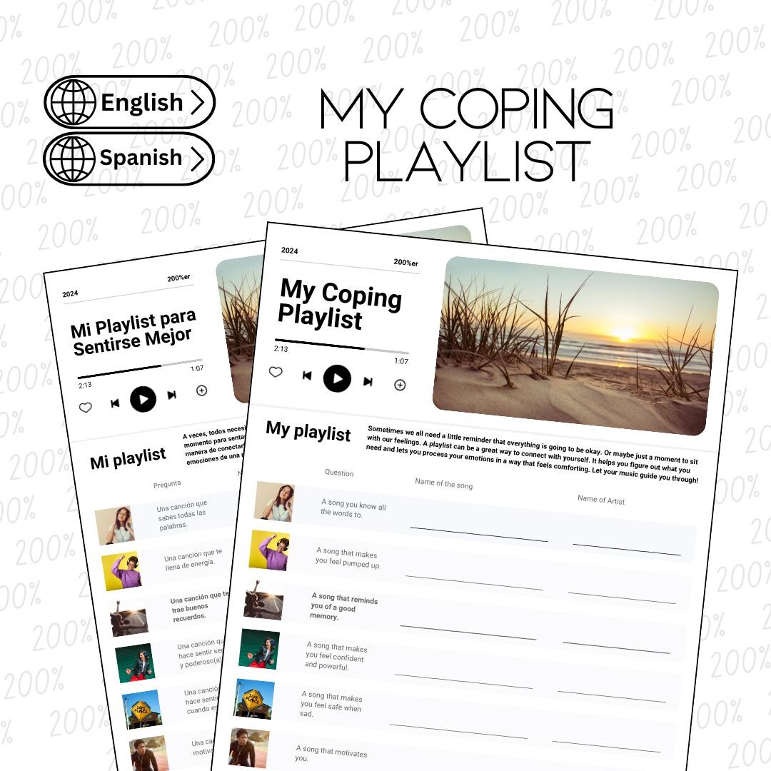 My Coping Playlist - English and Spanish - Etsy