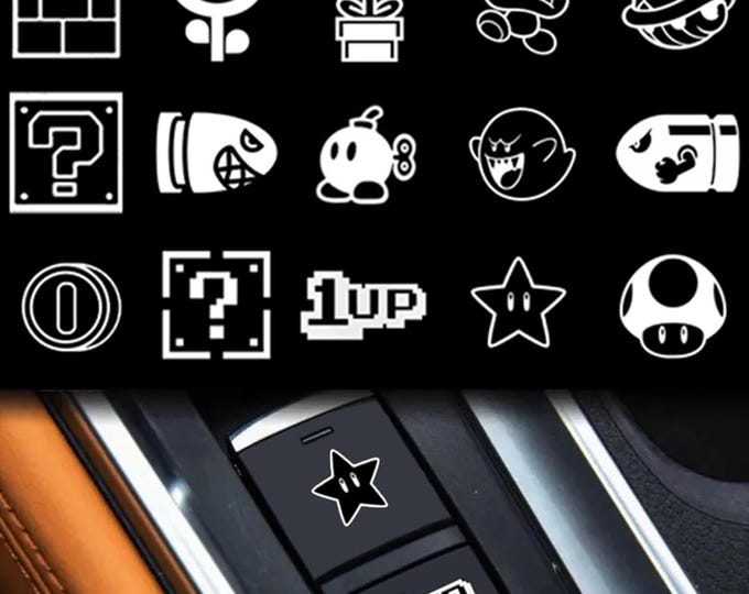 Set of 5 Blank Car Buttons Decal Stickers Dash Button Stickers Many ...