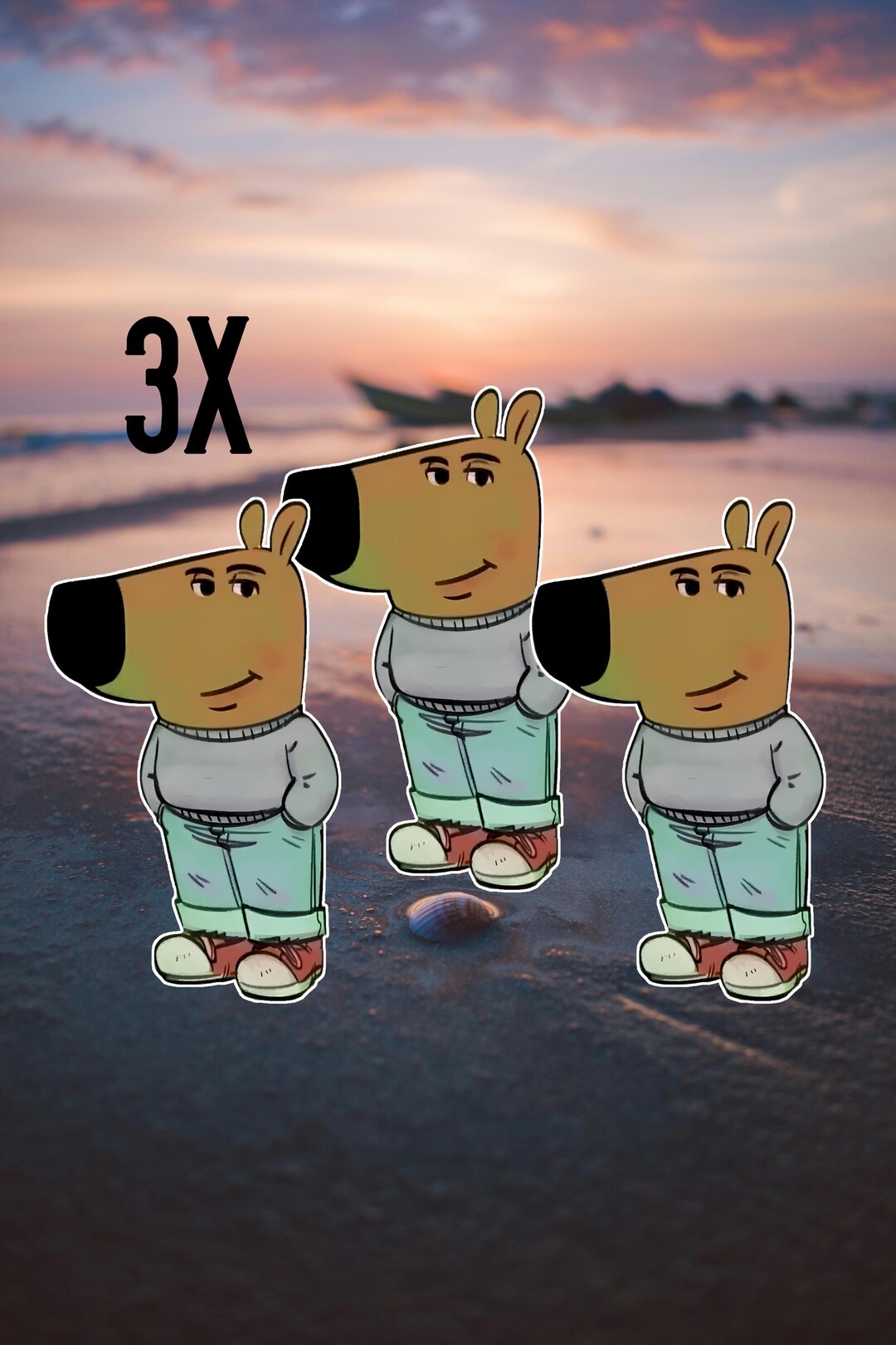 3x Chill Guy Meme, Funny Sticker, Chill, Cool Vibe Sticker, Vinyl ...